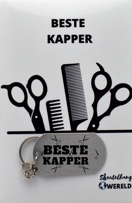 kapper Sleutelhanger inclusief kaart – kapper cadeau – kapper- Leuk ...