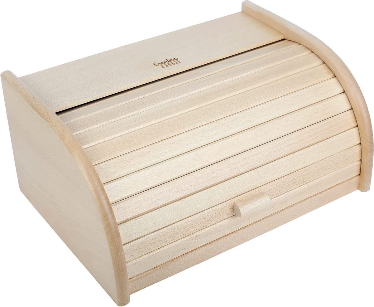 Creative Home Houten Broodtrommel | 40 x 27,5 x 18,5 cm | Natuurlijk ...