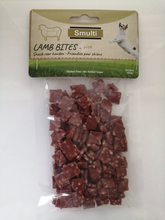 Snack voor Honden - Lamb Bites + Rice - 35stuks in 1 verpakking - 85g ...