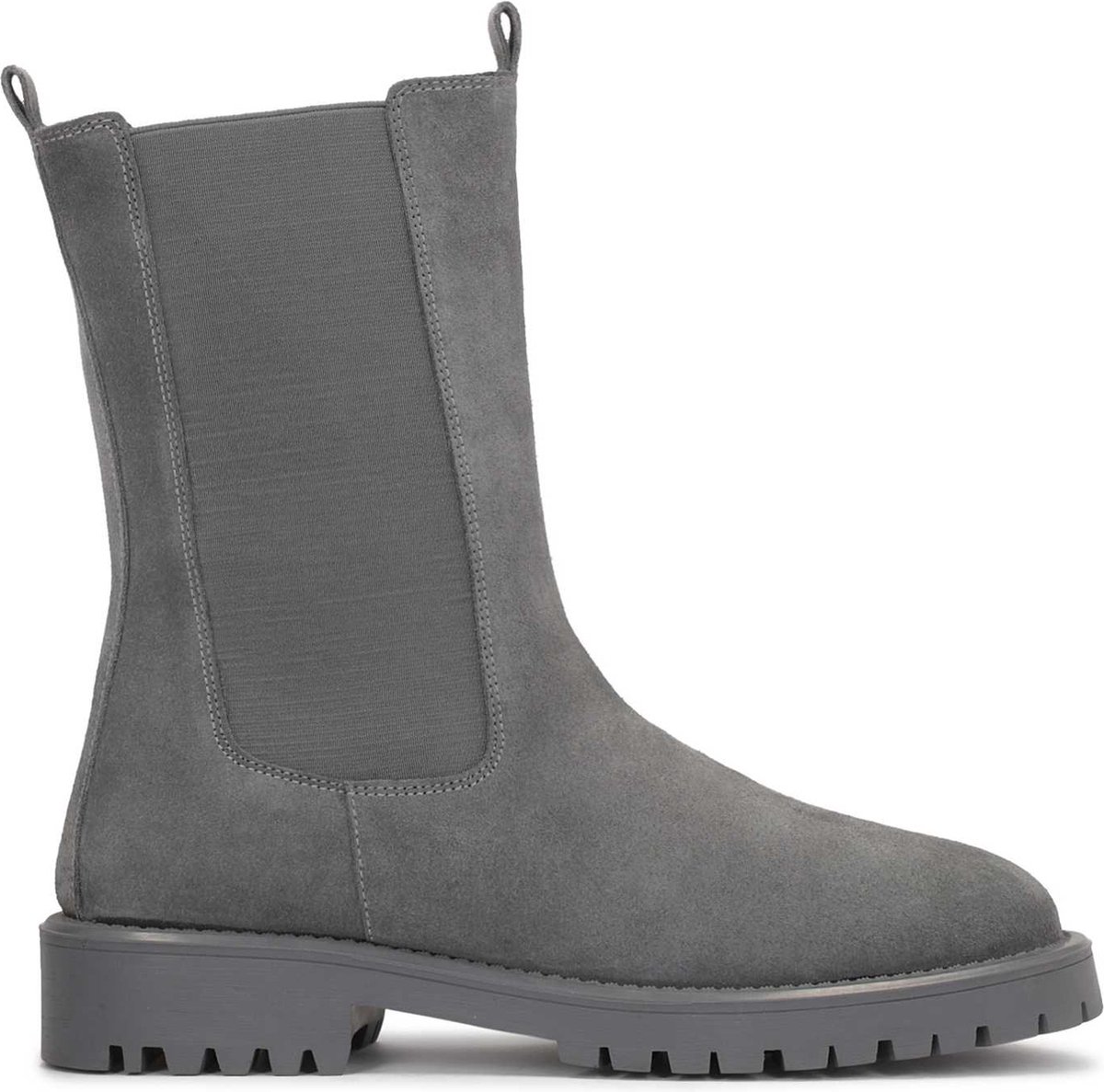 Grijze dames chelsea boots met een hoog bovenwerk | bol.com