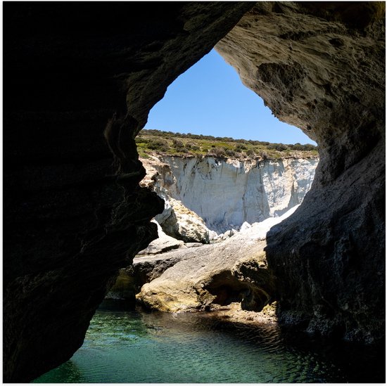 WallClassics - Poster Glanzend – Mega Grot boven Meer - 50x50 cm Foto ...