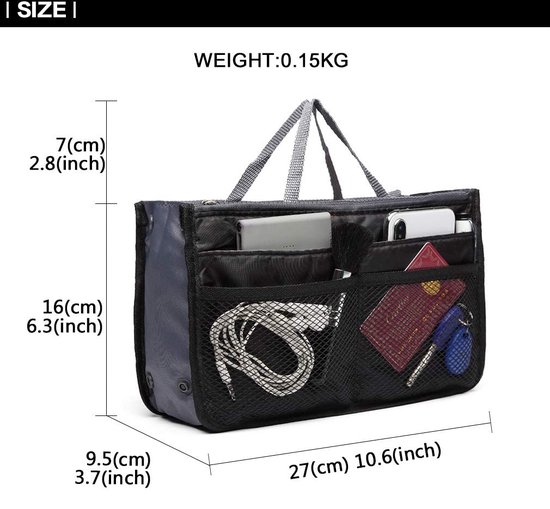 Tas Organizer - Tas in Tas systeem - Etui en Make-up Tas - Verstelbaar ...