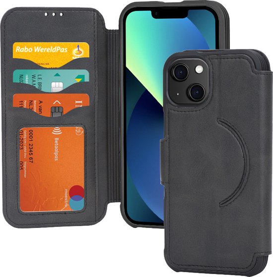 Coverzs telefoonhoesje geschikt voor iPhone 13 hoesje - leren bookcase ...