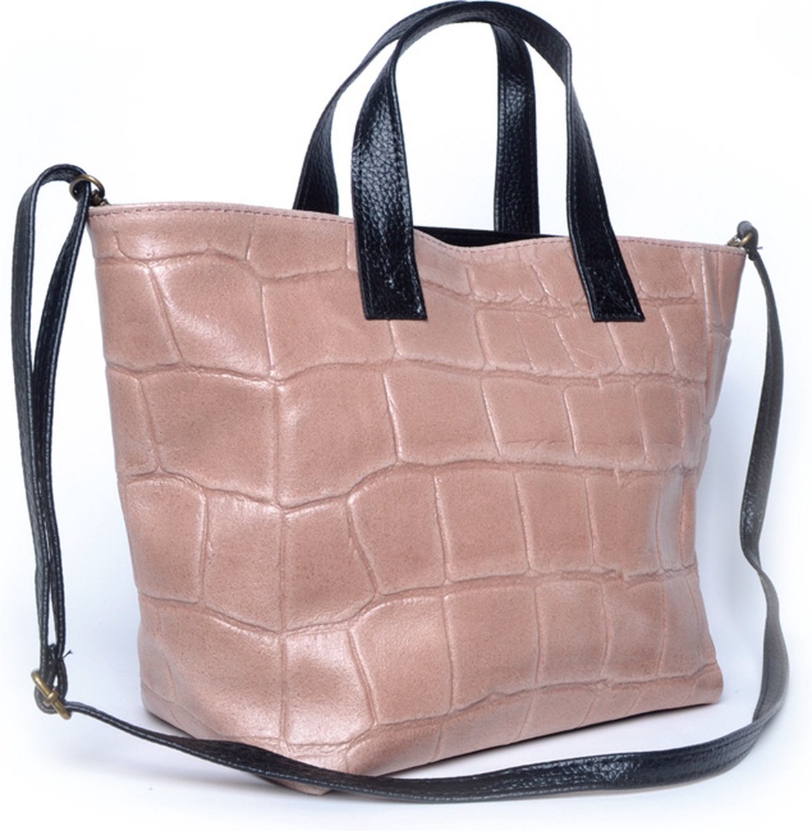 Dames Lederen Handtas /Made in Italië Donkerblauw | bol.com