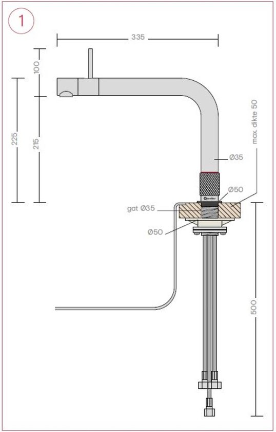 Quooker Front met PRO3 boiler en CUBE reservoir 5-in-1 kokend water ...