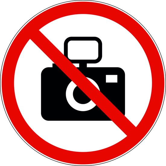 Fotograferen verboden sticker 30cm - Sticker verboden fotograferen ...
