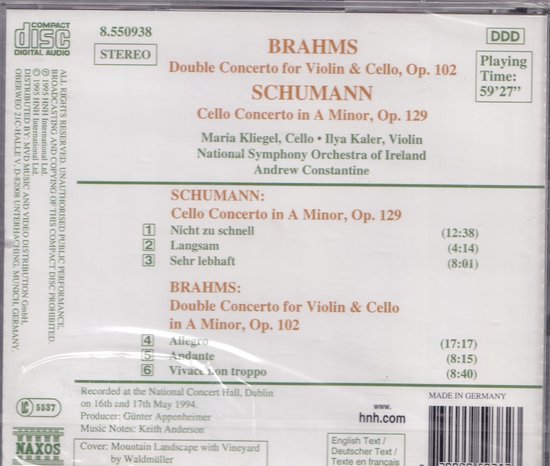 Concertos - Johannes Brahms, Robert Schumann - Maria Kliegel, Ilya ...