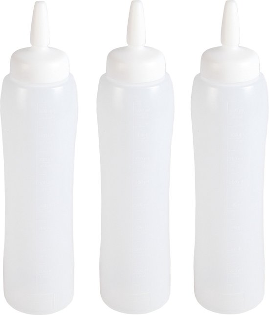 Araven Flacon doseur / flacon sauce - 3x - transparent - 100 cl / 1 ...