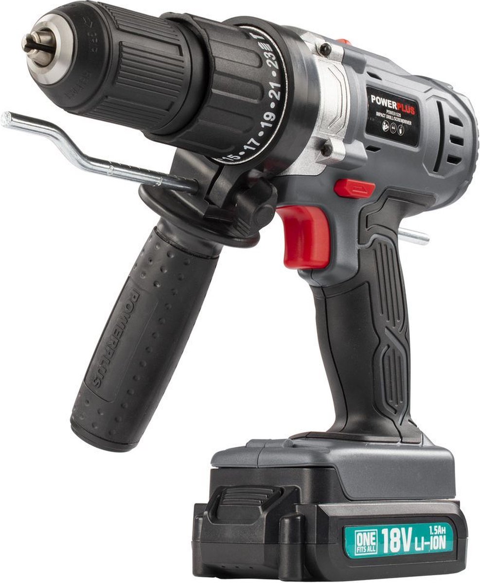 Powerplus POWEBCIDS2 Klopboor-, schroefmachine - 18V 50Nm - incl. 2 ...