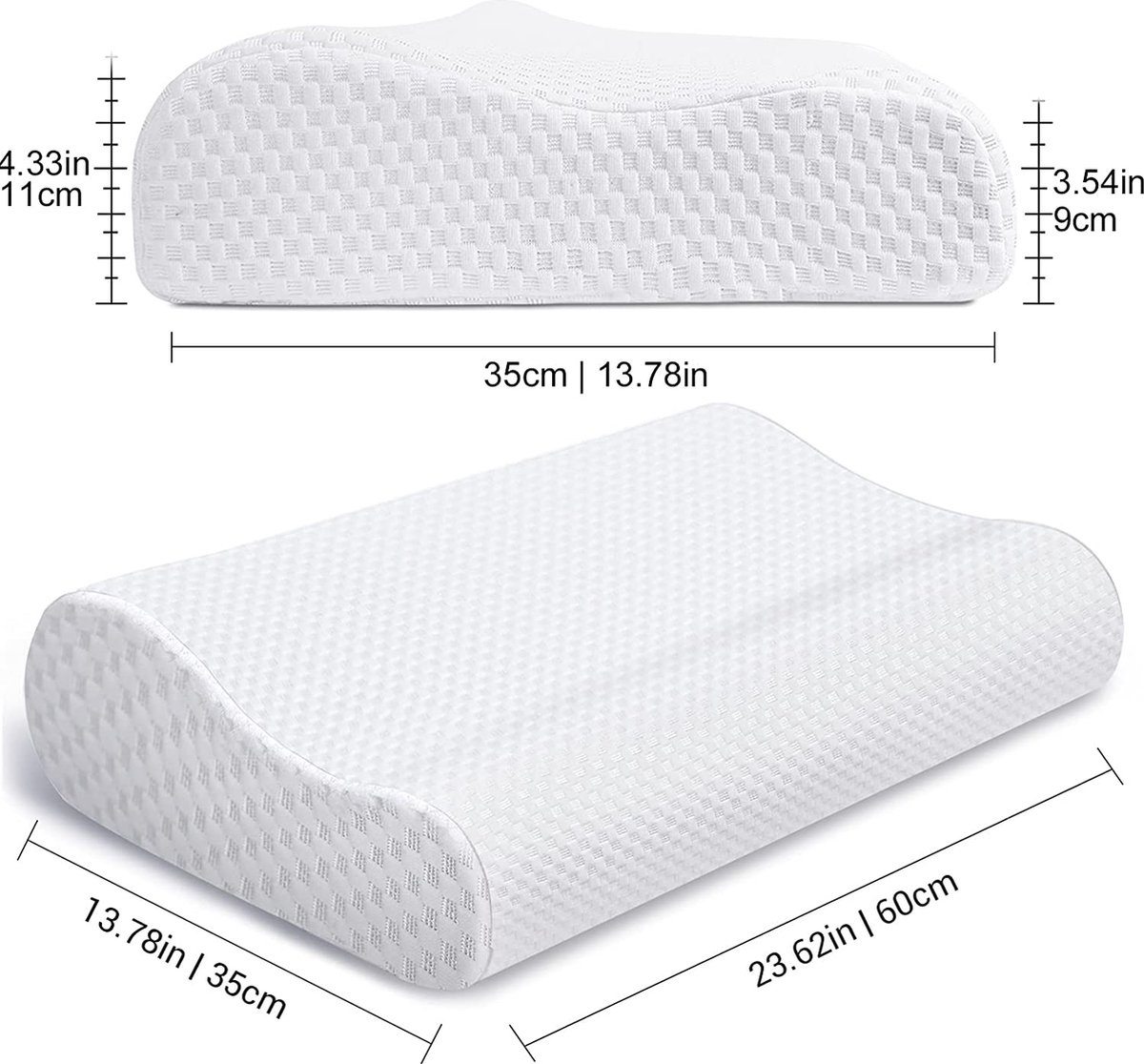 Orthopedisch Memory Foam Kussen - Kussen Van Traagschuim - Ergonomisch Hoofdkussen -... | bol.com
