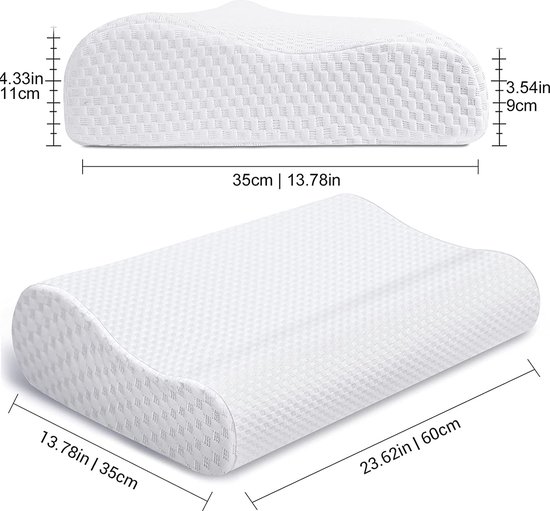 Orthopedisch Memory Foam Kussen - Kussen Van Traagschuim - Ergonomisch Hoofdkussen -... | bol