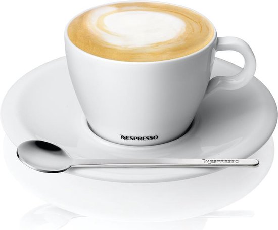 Nespresso professional cappuccino kop, bordje en lepel - 4st elks | bol.com