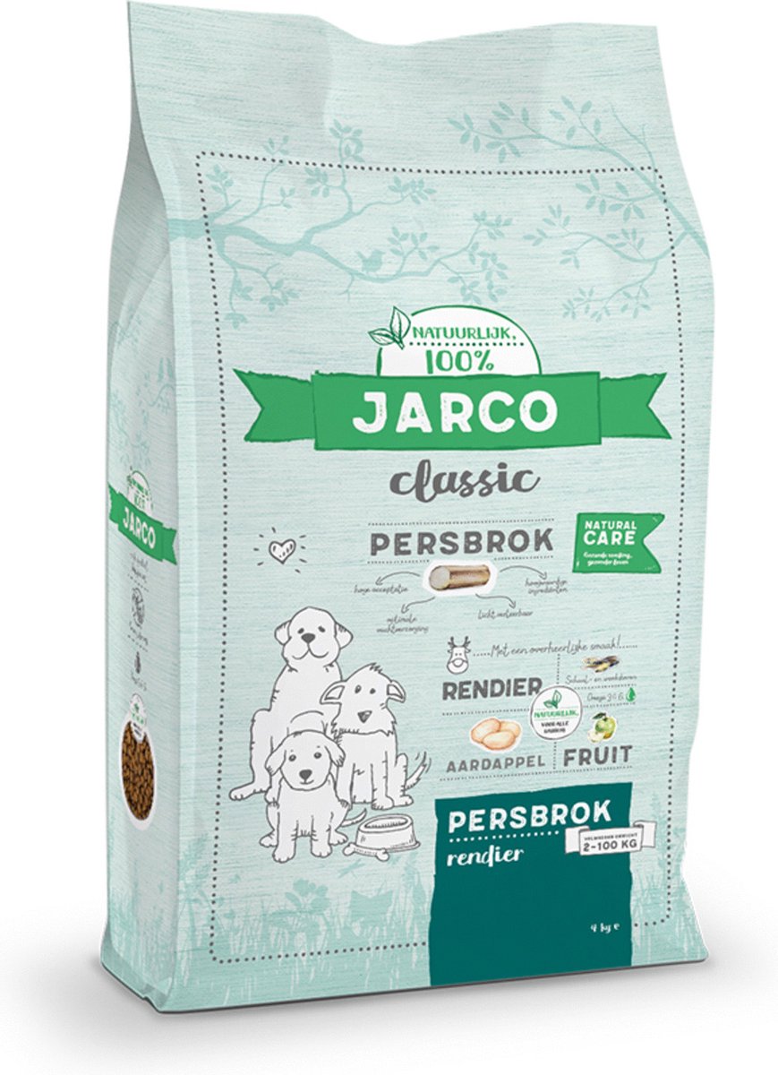 Jarco Dog Classic Adult Persbrok Rendier - Hondenvoer - 4 kg | bol.com