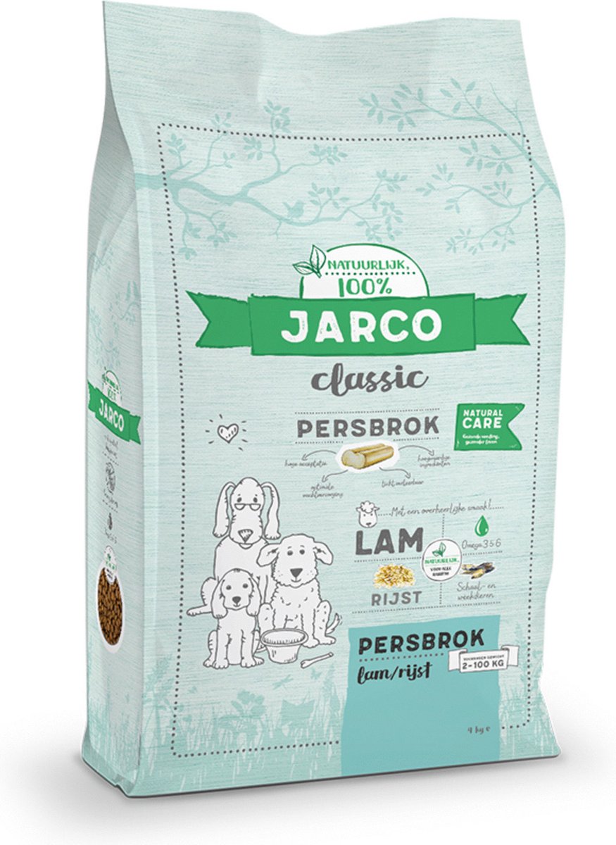 Jarco Dog Classic Adult Persbrok Lam&Rijst - Hondenvoer - 4 kg | bol