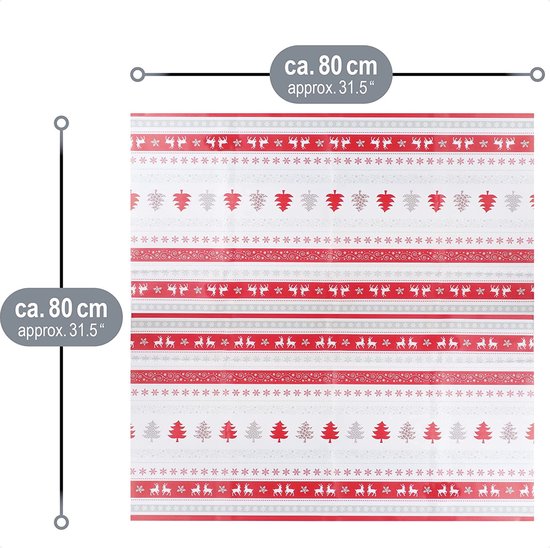 tafelkleed met kerstmotief - afwasbaar tafelkleed ca. 80 x 80 cm ...