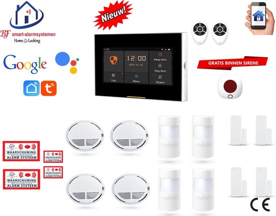 Draadloos wifi smart alarmsysteem werkt met Google en wifi,gprs,sms ...