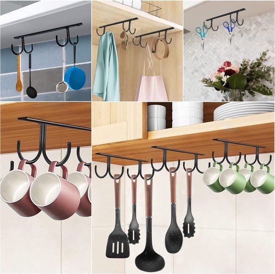 5 stuks Onder Kast Mok Rack Mok Organizer Rack met Schroeven voor ...