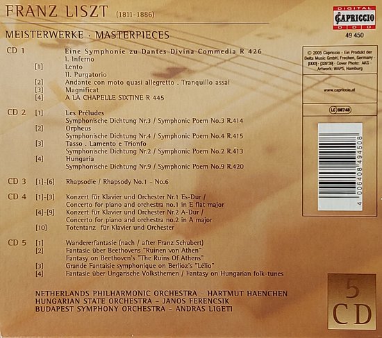 Liszt: Masterpieces / Meisterwerke, Franz Liszt | CD (album) | Muziek | bol.com