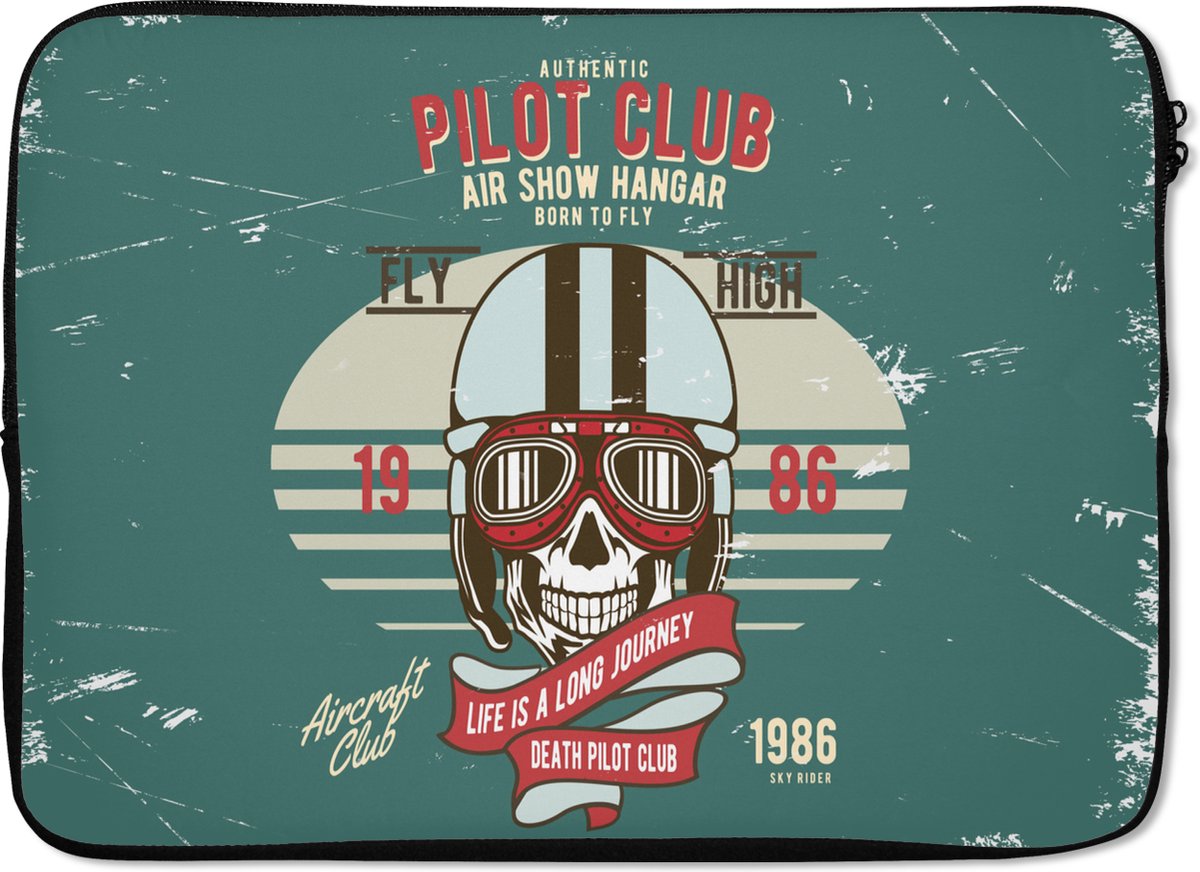 Laptophoes 14 inch - Doodskop - Kleding - Piloot - Vintage - Laptop ...