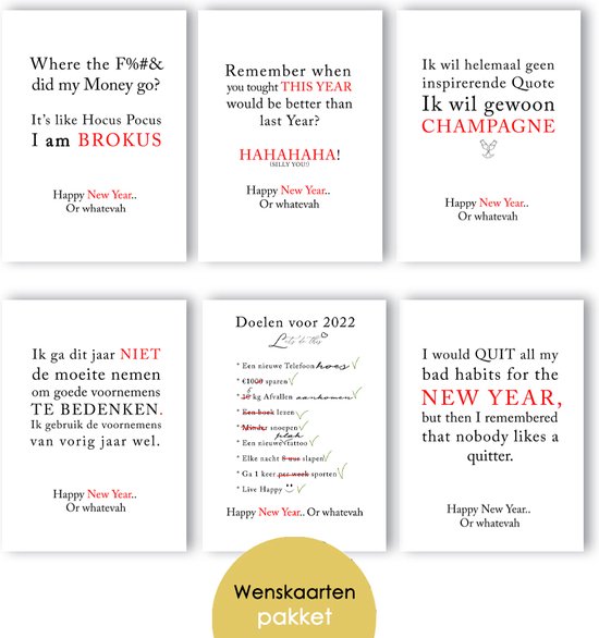 LMWK016 - set van 12 - Wenskaarten - nieuwjaarskaarten met enveloppen - Nieuwjaar -... | bol.com