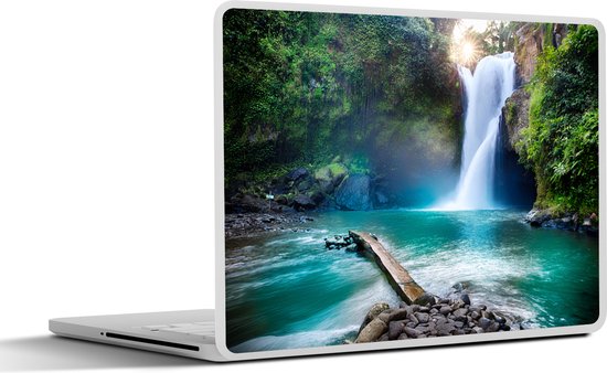 Laptop sticker - 17.3 inch - Waterval - Stenen - Landschap - Planten ...