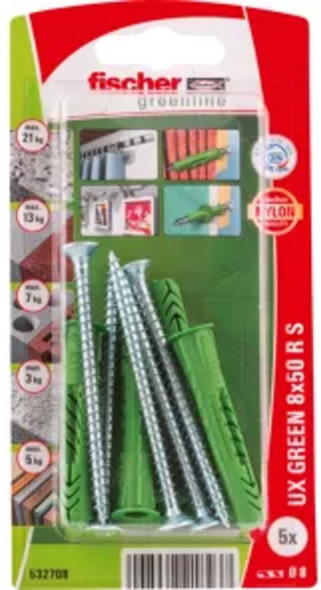 Fischer Universele Plug Ux Green Met Schroef | bol