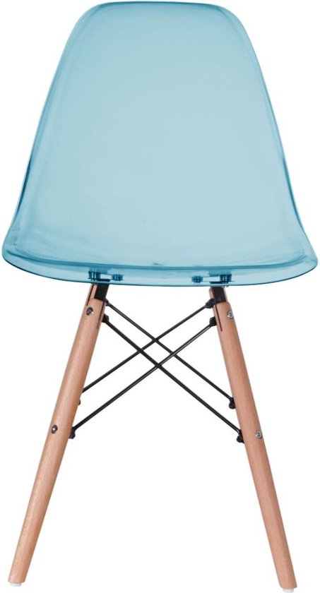 NDECO - Set van 4 - Transparant Blauw - Stoel - Design Stoel | bol