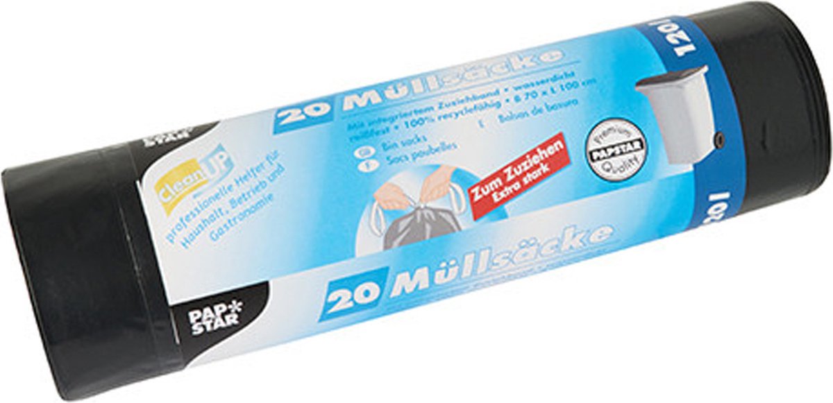 Papstar 40x stuks afvalzakken/vuilniszakken - 120 liter - extra stevig ...
