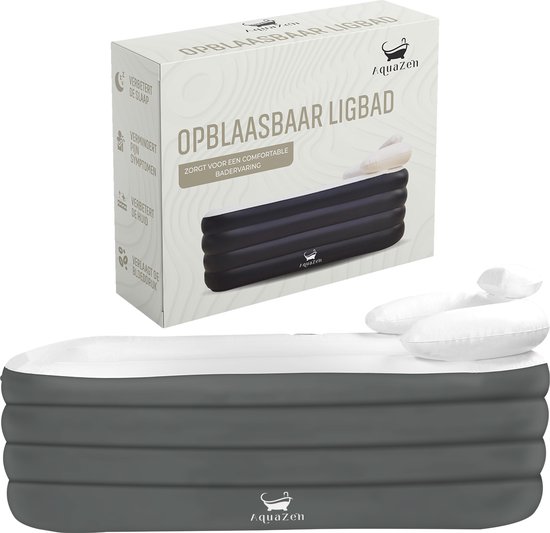 AquaZen Opblaasbaar Bad - Badkuip - Elektrische Luchtpomp - ijsbad - Grijs -... | bol.com