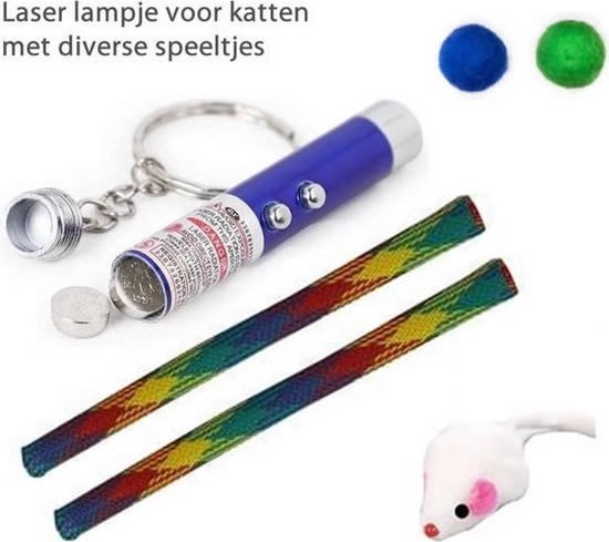 Katten Laser - Lampje voor de Kat - 2 in 1 - Laser + Wit lampje - met hanger - Katten... | bol