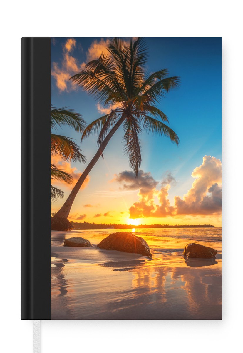 Carnet - Carnet d'écriture - Plage - Mer - Palmier - Coucher de soleil ...