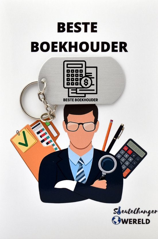 Beste boekhouder Sleutelhanger inclusief kaart – boekhouder cadeau ...