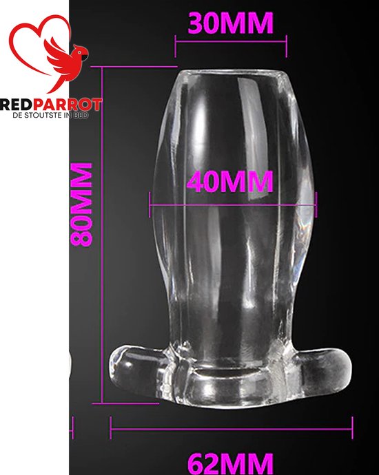 Holle buttplug PRO | Tunnel plug | Luxe uitvoering | Transparant | Siliconen | RedParrot | bol.com
