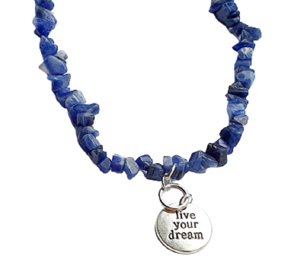 Edelsteen ketting Sodalith - Live your dream - kerstcadeau vriendin ...