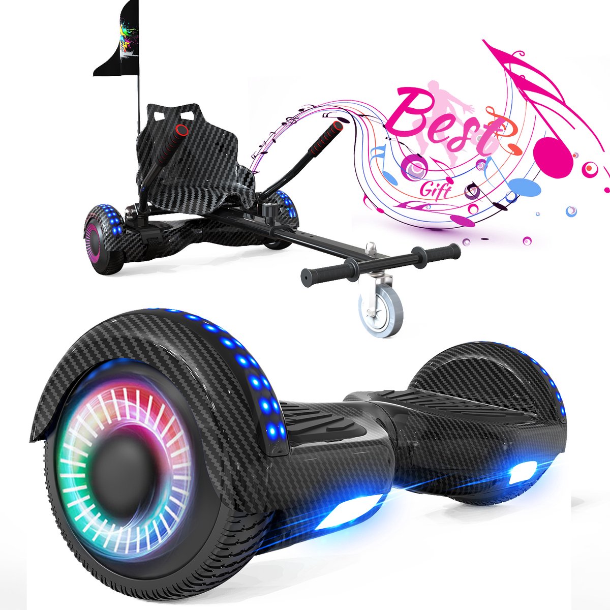 Hoverboard en kart combinatie voor kinderen, hoverboard met go kart ... Hoverboard en kart combinatie voor kinderen, hoverboard met go kart ...