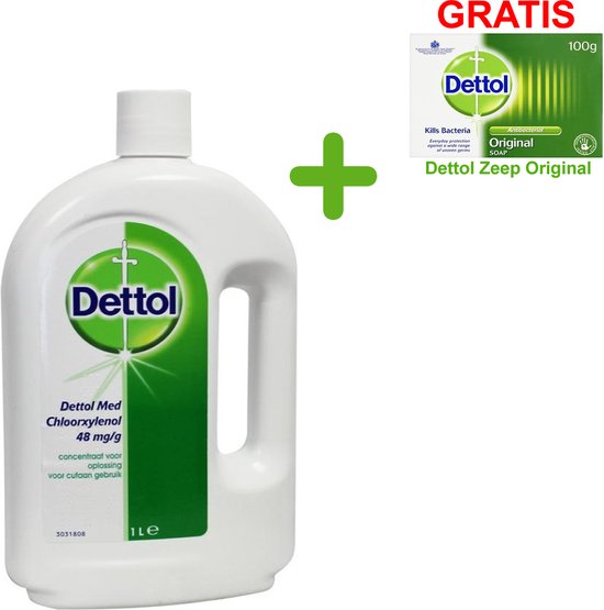 Dettol ontsmetting antiseptische 1 Liter met GRATIS Dettol Zeep ...