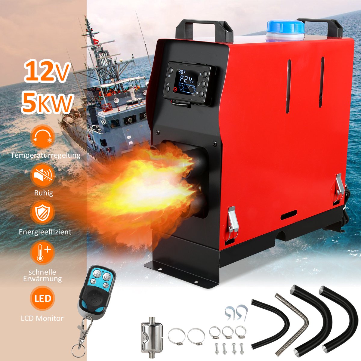 Auto Diesel Luchtverwarmer 12V 5KW Standkachel Diesel Diesel Heater met ...