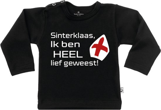 T-Shirt Sinterklaas Ik ben heel lief geweest 50/56 / lange mouw / zwart ...