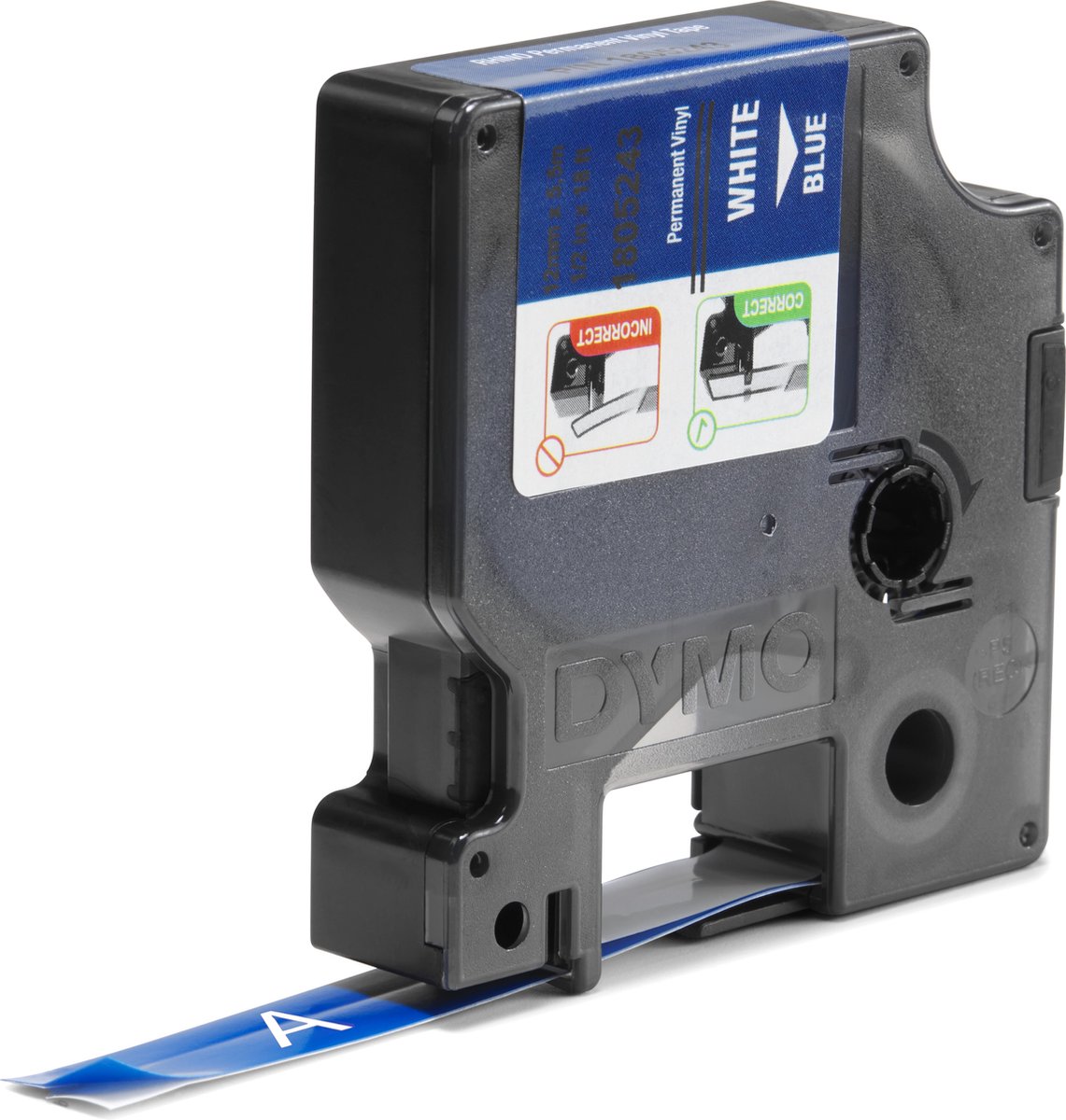 DYMO Rhino industriële Vinyl Labels | 12 mm x 5,5 m | zwarte afdruk op ...
