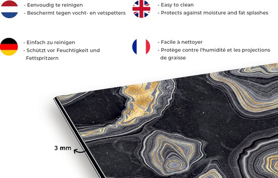 Spatscherm keuken 90x60 cm - Kookplaat achterwand Edelstenen - Geode ...