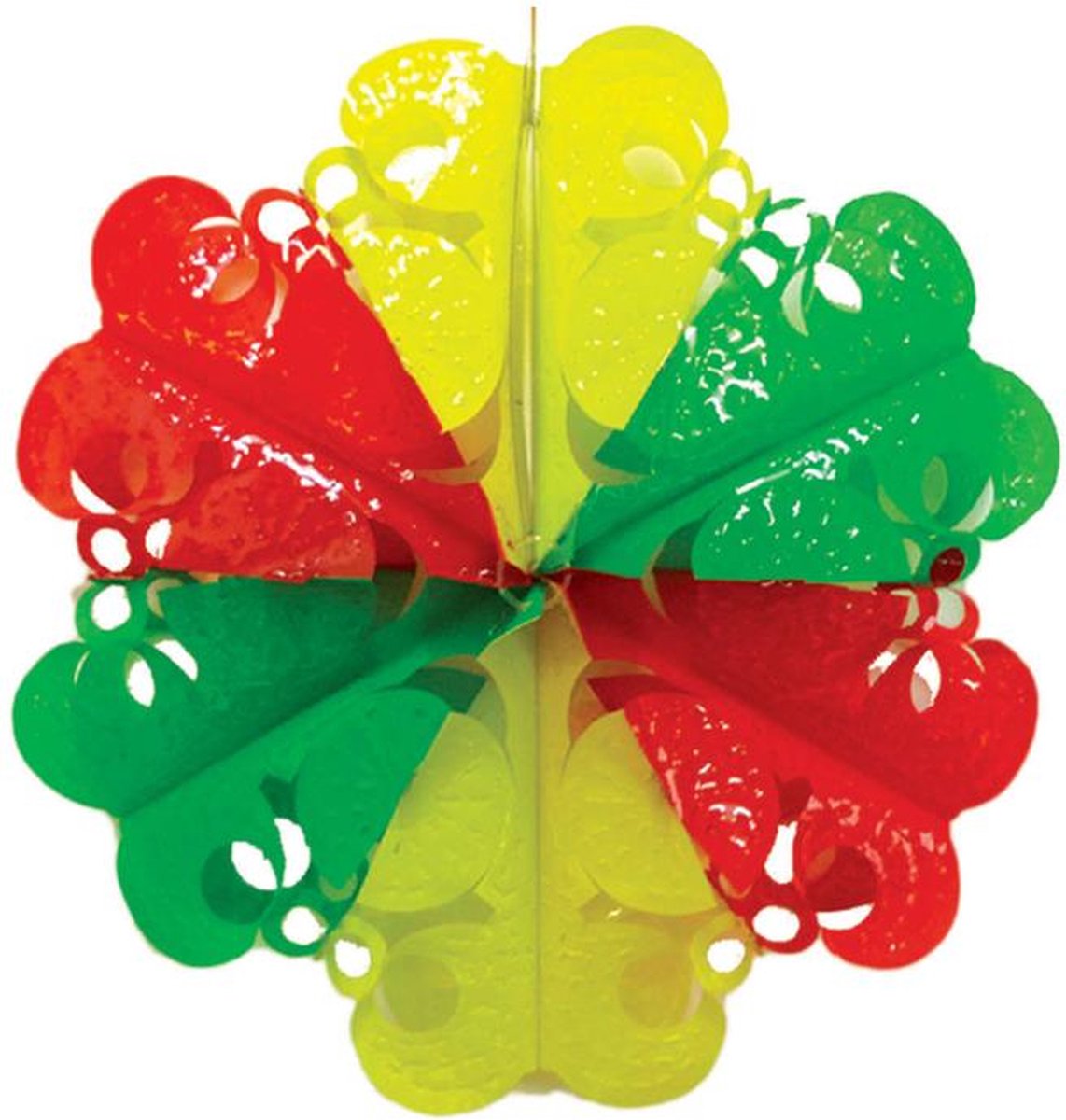 Decoratie Carnaval 30 cm doorsnee , Rood/ Geel/ Groen. Themafeest | bol