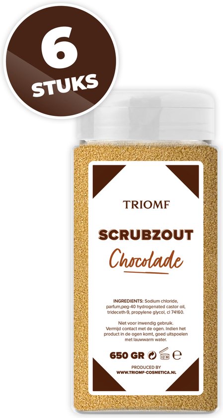 Scrubzout - 650 gram - Chocolade - 6 stuks | bol.com