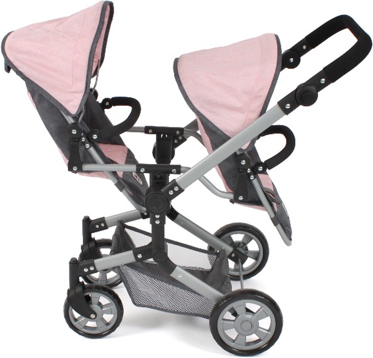 Bayer Chic 2000 - Tweeling poppenwagen Linus Duo - Melange Antraciet ...