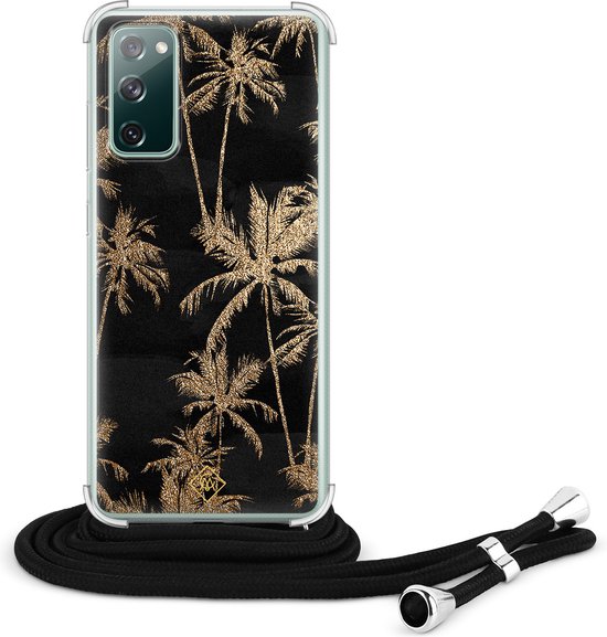 Samsung Galaxy S20 FE hoesje met koord - Palmbomen - Goudkleurig - Planten -... | bol