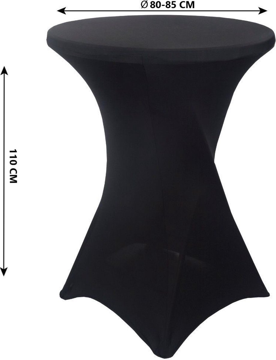 Statafelrok Zwart – Extra dik - ∅80-85 x 110 cm – Statafelhoes Stretch – Tafelhoezen... | bol.com