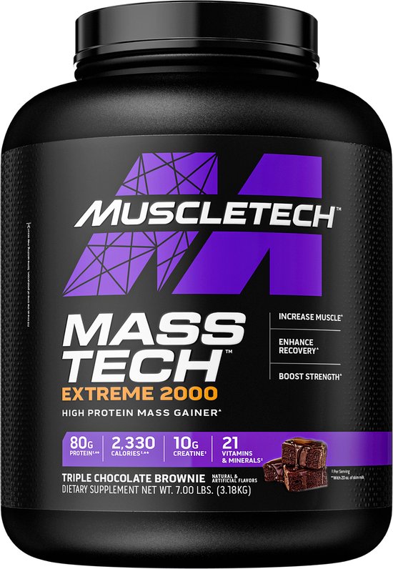 Mass Tech Extreme 2000 2720gr Triple Choco Brownie | bol