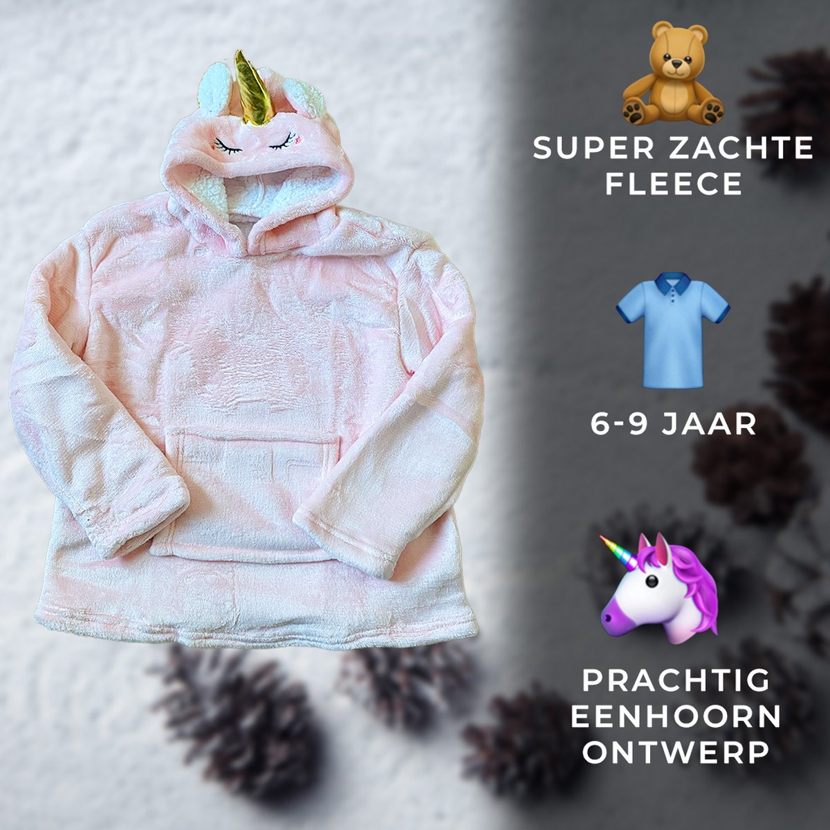 Eenhoorn snuggie kind - snuddie - snuggle - fleecedeken met mouwen ...