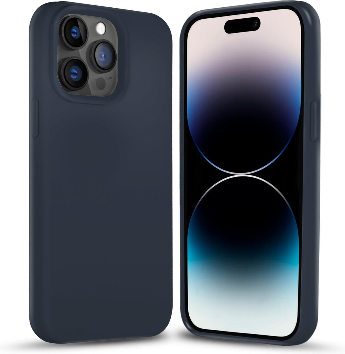 Coverzs Coque en silicone Solid adaptée à Apple iPhone 14 Pro Max (bleu ...