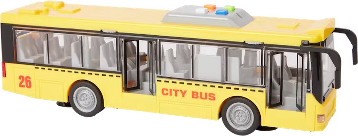 Speelgoed stadsbus met geluid geel 28cm - Auto Bus Kinderen Kerst ...