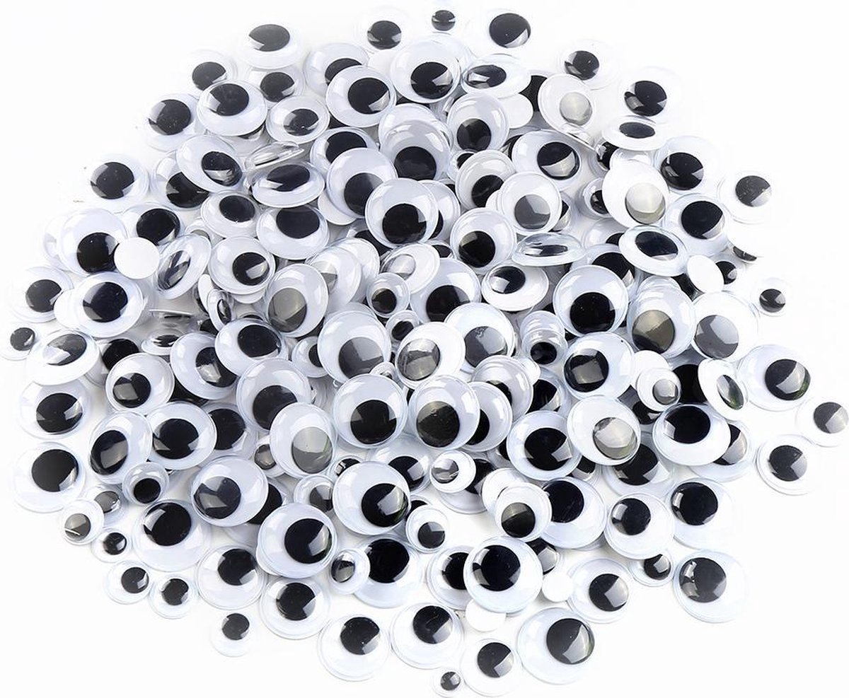 Googly Eyes - 200 stuks 10mm - Zelfklevend - Plakoogjes - Wiebelogen ...